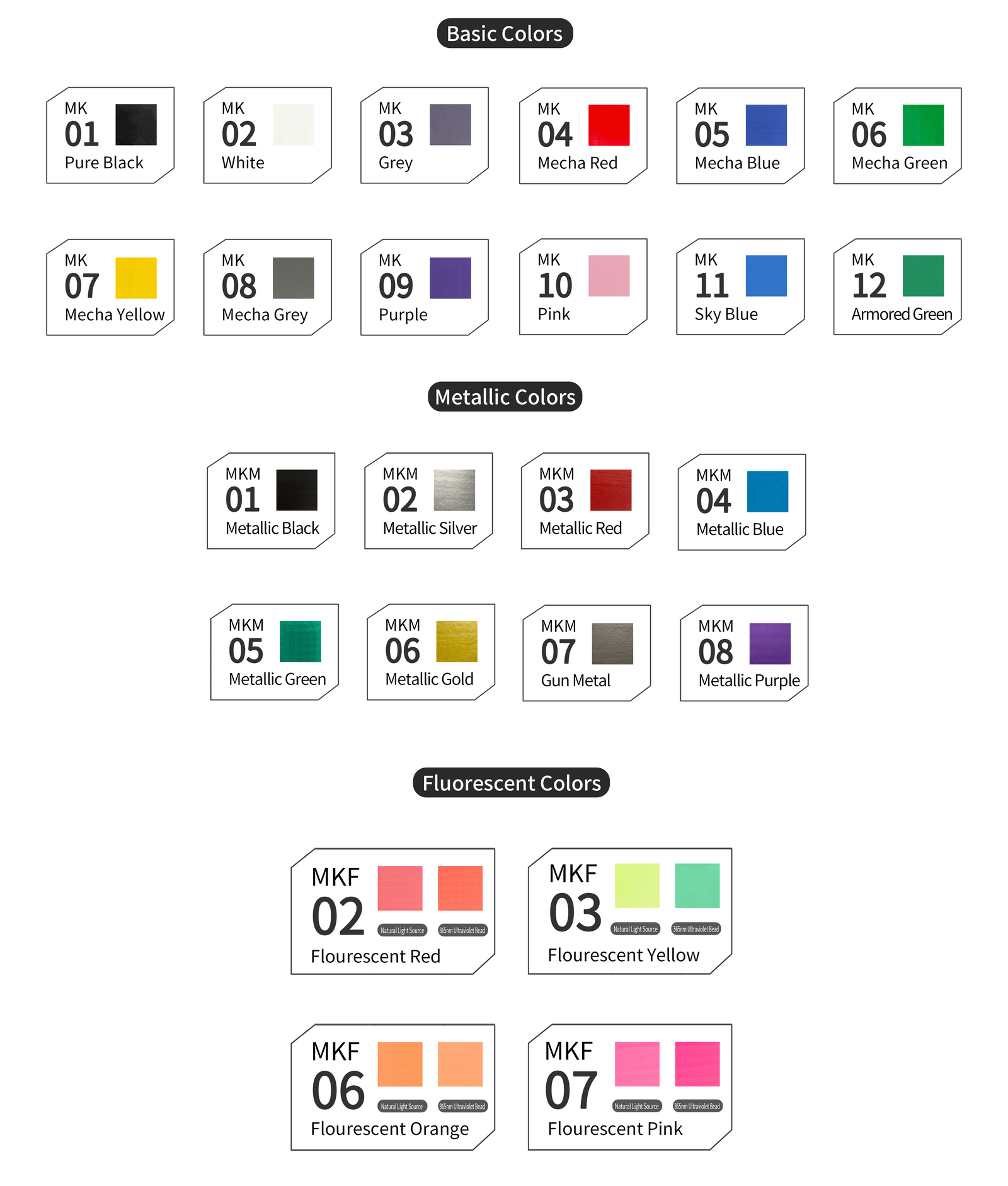 DSPIAE - MK/MKF Soft Tipped Markers (Basic and Fluorescent, 18 Colors)
