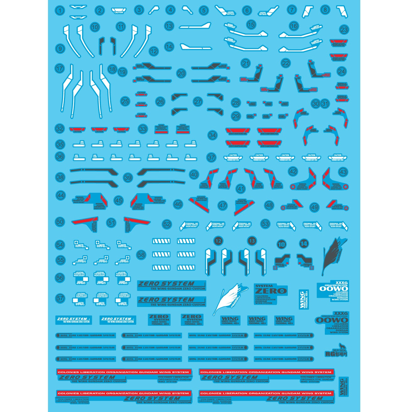 Delpi Decal - RG Wing Zero Custom Water Decal