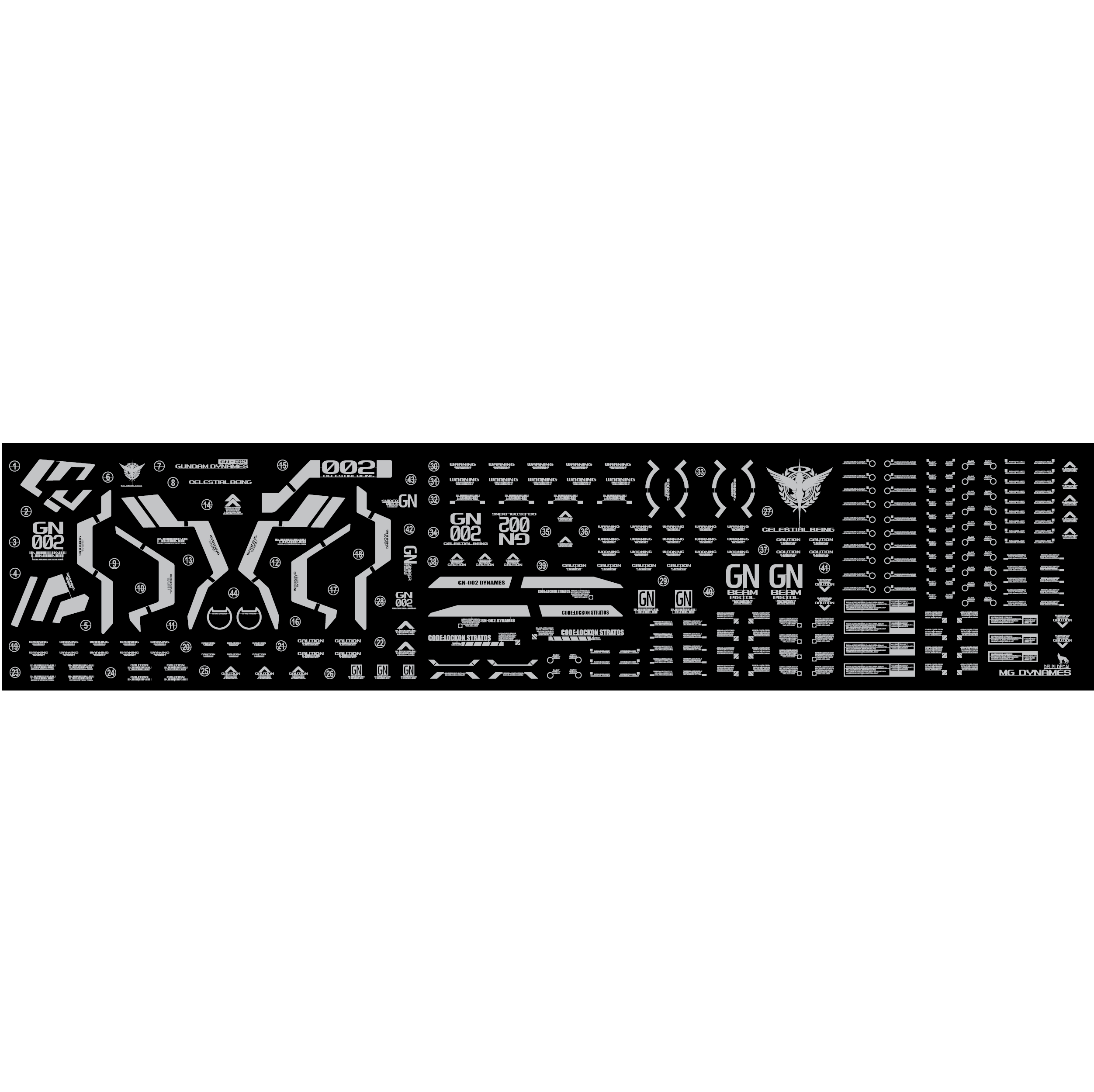 Delpi Decal - MG Dynames Metal Sticker(Silver)